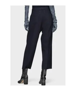 MAISON MARGIELA Pinstripe Wool Trousers - Blue