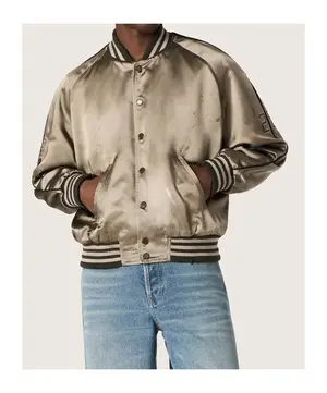 GOLDEN GOOSE Satin Bomber Jacket - Green