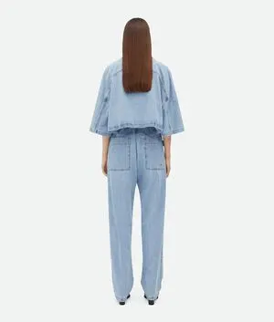 Bottega Veneta Light Bleached Denim Cropped Shirt