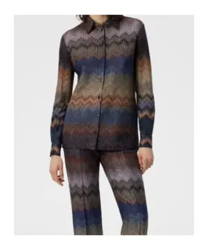 Missoni Zig-zag Pattern Long Sleeve Shirt - Blue