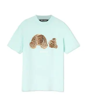 Palm Angels Leopard Bear T-shirt - Blue