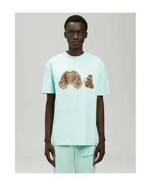 Palm Angels Leopard Bear T-shirt - Blue