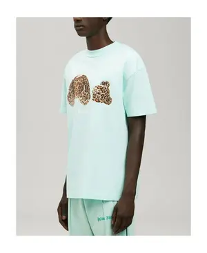 Palm Angels Leopard Bear T-shirt - Blue