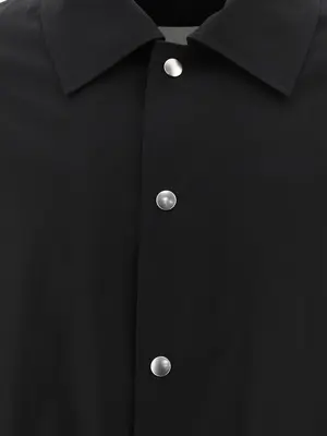 JIL SANDER Logo Print Button-up Shirt Jacket - Black