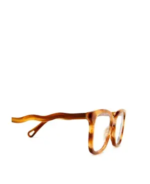 Chloé Square Frame Eyeglasses With Logo Detail - Orange