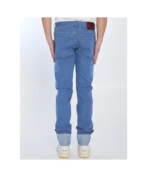 Gucci Tapered Fit Denim Trousers - Blue
