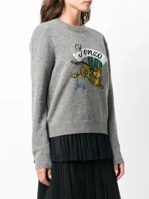 Kenzo Tiger Inlaid Knit Sweater