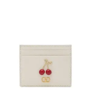 Valentino Garavani Valentino Cherryfic Logo Cardholder Wallet Nude