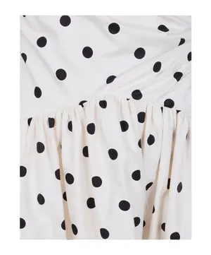 SELF-PORTRAIT Polka Dot Off-shoulder Sweetheart Midi Dress