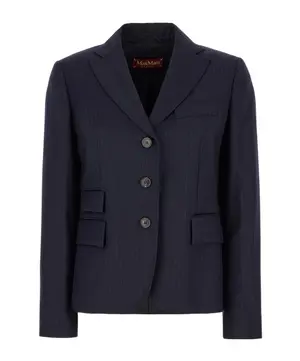 Max Mara Panino Single-breasted Blazer With Pin Stripes