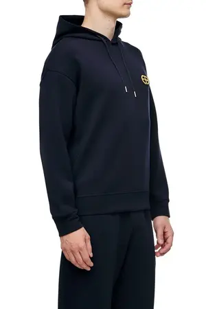 Emporio Armani Logo Long Sleeve Hoodie - Black
