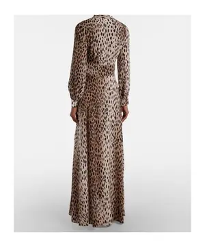Rixo Emory Leopard Print Silk Maxi Dress - Multicolor