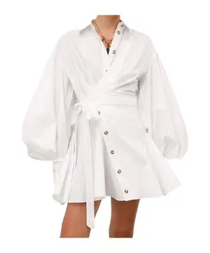 Zimmermann Tie-waist Button Mini Dress - Ivory