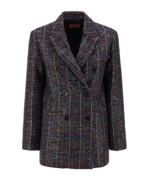 Missoni Sequin-embellished Tartan Double-breasted Blazer
