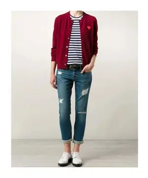 Play Comme Des Garcon Wool Cardigan