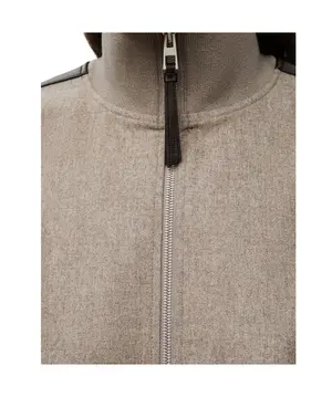 Loewe Tracksuit Jacket In Wool And Cashmere With Leather Accents