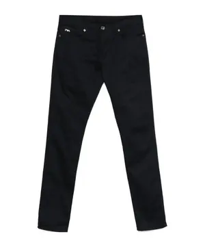 Emporio Armani Logo Plaque Slim-fit Jeans - Black