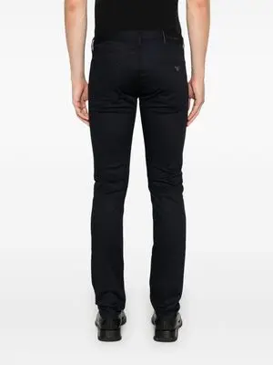 Emporio Armani Logo Plaque Slim-fit Jeans - Black