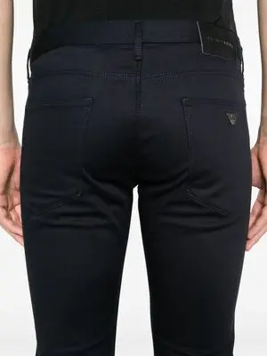 Emporio Armani Logo Plaque Slim-fit Jeans - Black