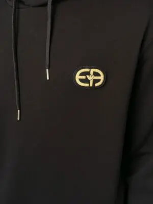 Emporio Armani Long Sleeve Hoodie With Logo Patch
