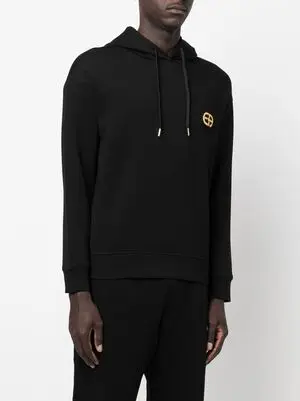 Emporio Armani Long Sleeve Hoodie With Logo Patch