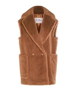 Max Mara Double-breasted Sleeveless Coat - Brown