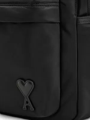 AMI Paris Logo-detail Zip Backpack - Black