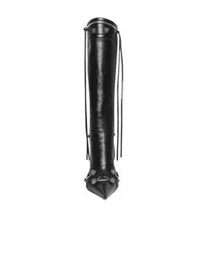 Balenciaga Cagole 90mm Pointed Toe High Heel Boots - Black