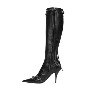 Balenciaga Cagole 90mm Pointed Toe High Heel Boots - Black