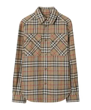 Burberry Long Sleeved Checked Buttoned Shirt - Nut