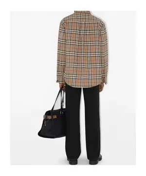 Burberry Long Sleeved Checked Buttoned Shirt - Nut