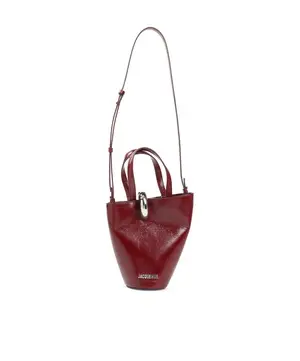 Jacquemus Logo Plaque Bucket Bag - Red