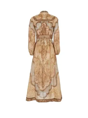 Zimmermann Wanderlust Plunge Midi Dress - Tapestry Multi