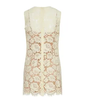 SELF-PORTRAIT Embellished Lace Mini Dress - Yellow