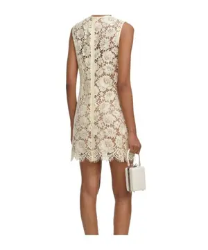 SELF-PORTRAIT Embellished Lace Mini Dress - Yellow