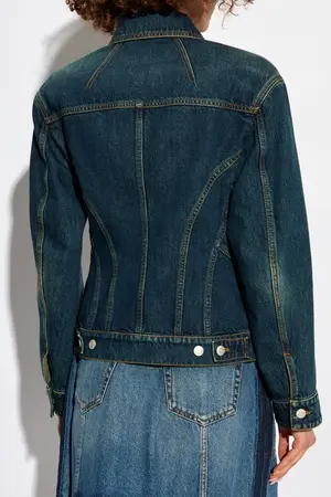 Alexander McQueen Long Sleeve Buttoned Denim Jacket - Blue