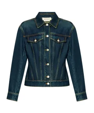 Alexander McQueen Long Sleeve Buttoned Denim Jacket