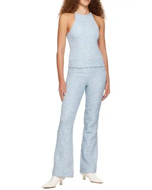 GANNI Jacquard Sleeveless Top With Beaded Details