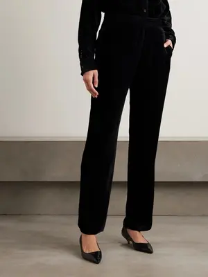 THE ROW Anker Straight Leg Velvet Trousers