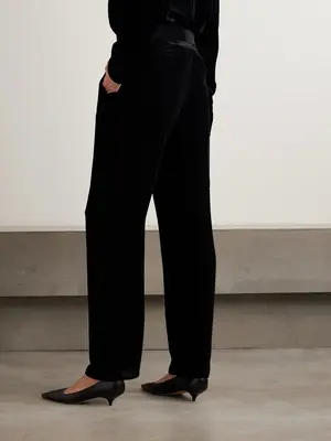 THE ROW Anker Straight Leg Velvet Trousers