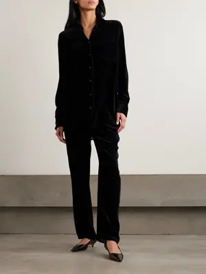 THE ROW Anker Straight Leg Velvet Trousers