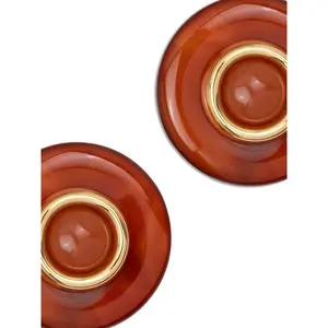 JENNIFER BEHR Devon Round Agate And Gold Earrings - Red