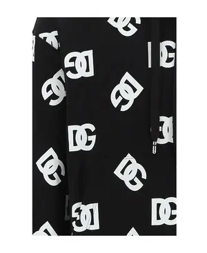 Dolce & Gabbana All-over Logo Print Cotton Hoodie - Black