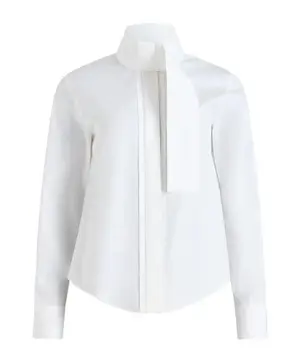 PATOU Tied Neck Long-sleeve Shirt - White