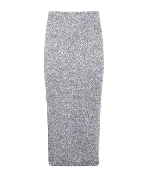 D.exterior Sequined Straight Skirt - Gray