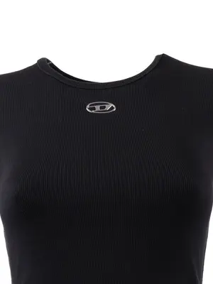 DIESEL® T-ele-long-od" Slim Fit Crewneck T-shirt - Black