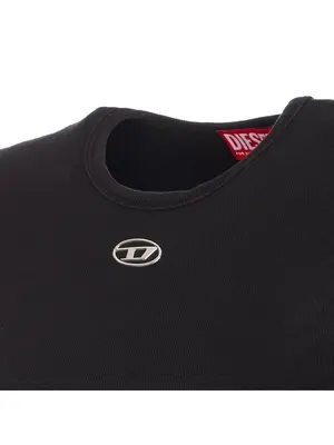 DIESEL® T-ele-long-od" Slim Fit Crewneck T-shirt - Black