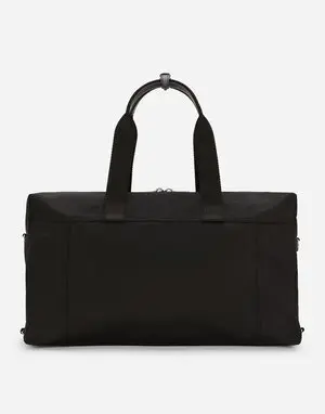 Dolce & Gabbana Logo Printed Zipped Holdall Bag - Black