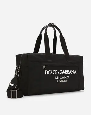 Dolce & Gabbana Logo Printed Zipped Holdall Bag - Black