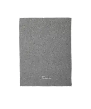 Jacquemus The Tailleur Long Embroidered Scarf - Dark Grey